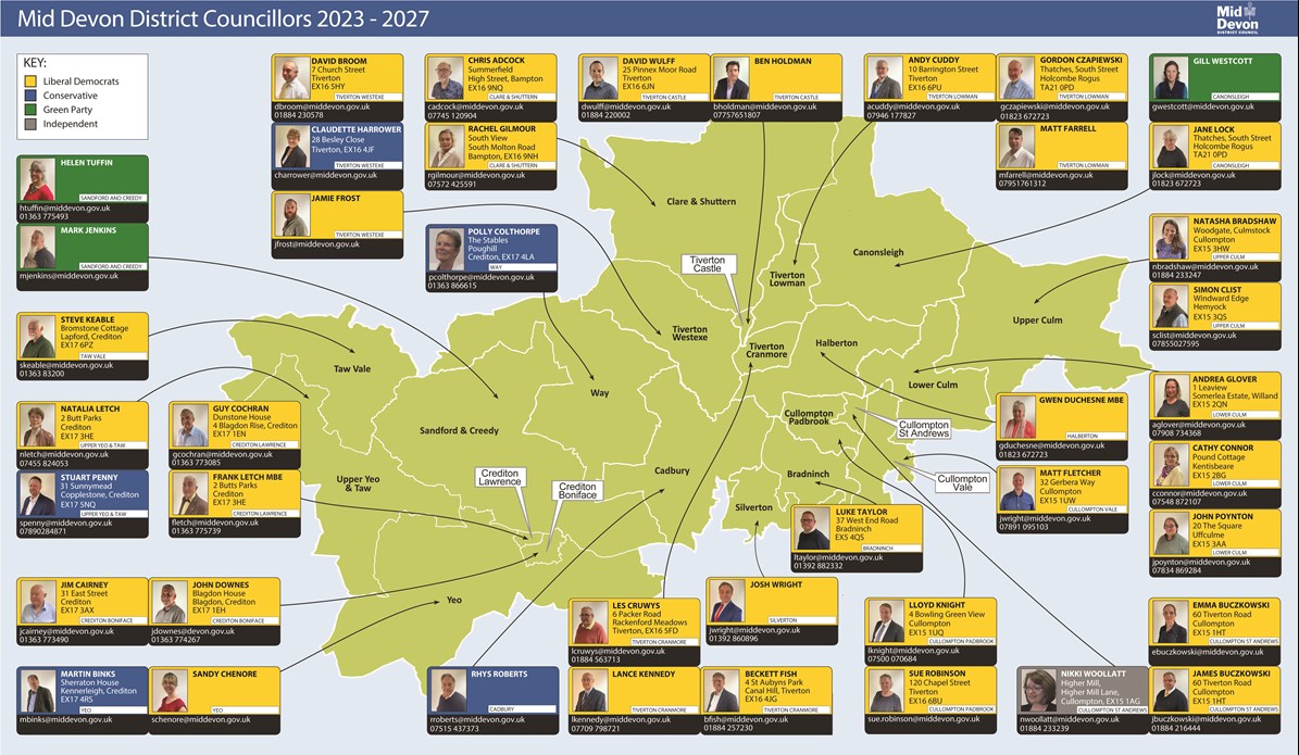 Councillors by Ward Map - MIDDEVON.GOV.UK